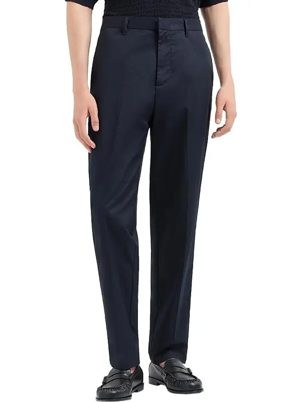 Emporio Armani Pima Cotton Trousers - Navy Blue