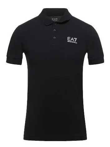 EA7 Polo Shirt Size Cotton, Elastane - Black