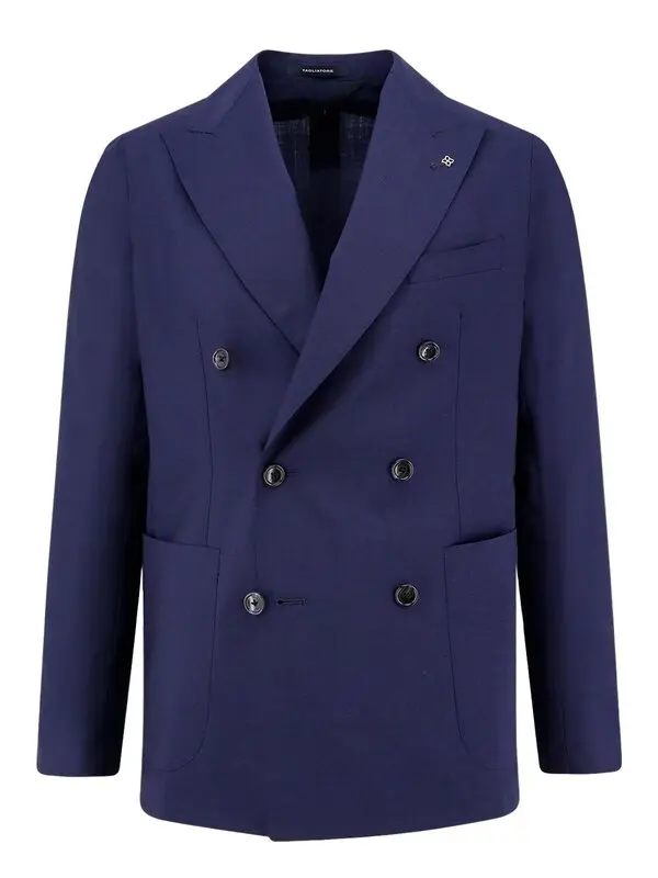 Tagliatore Extrafine Virgin Wool Double-breasted Blazer - Blue