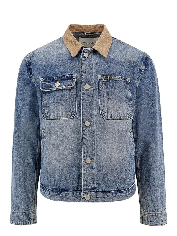 TONYWACK Work Washed Denim Jacket - Blue