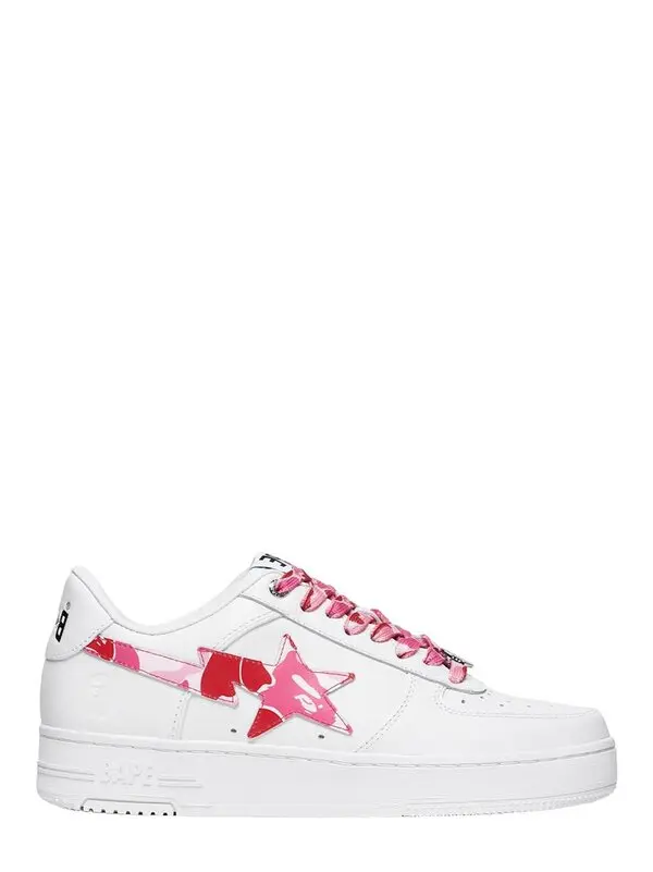 BAPE A Bathing Ape Sta Low Abc Camo Sneakers - White/pink