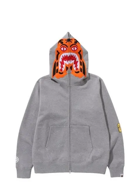 BAPE Tiger Fullzip Hoodie - Grey
