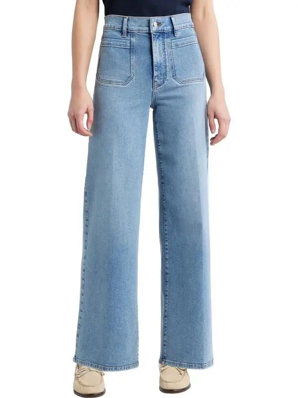 FRAME Le Slim Palazzo Patch Pocket High Waist Wide Leg Jeans - Diverge
