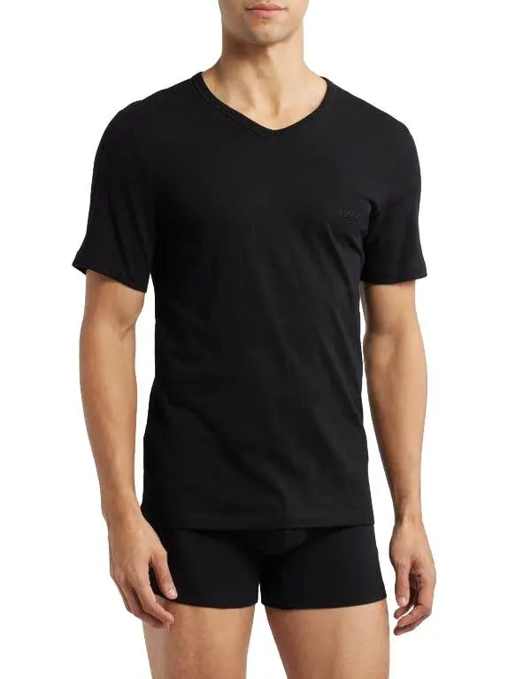 BOSS 3-pack V-neck T-shirts - Black