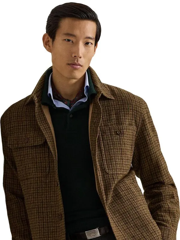 Ralph Lauren Plaid Wool-twill Shirt Jacket - Loden Multi