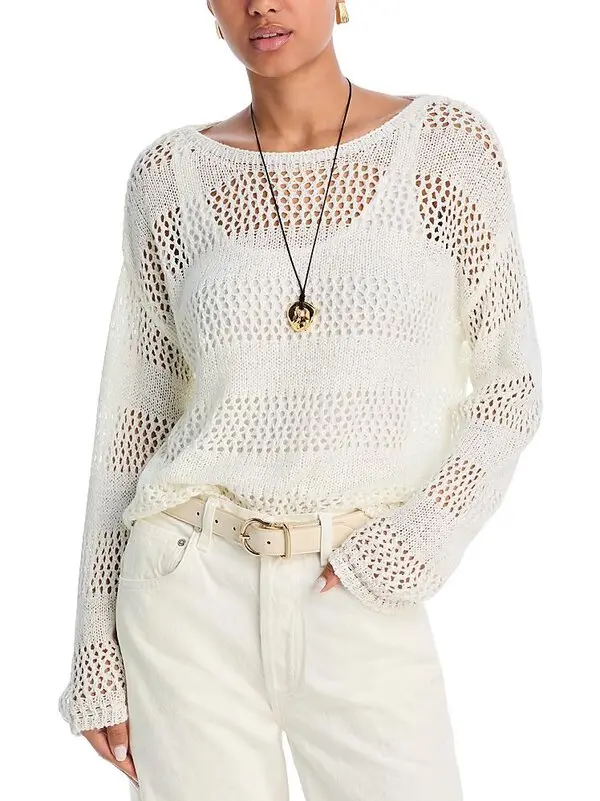 Bella Dahl Open Knit Sweater - White