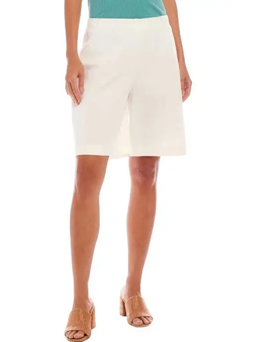 Karen Kane High Waist Stretch Twill Shorts - Off White