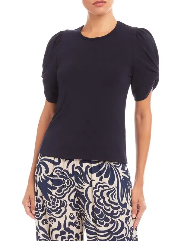 Karen Kane Twist Sleeve Top - Navy