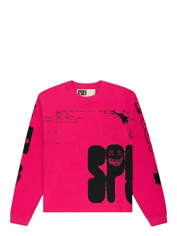 SP5DER Xray Long Sleeve Tee Shirt - Pink