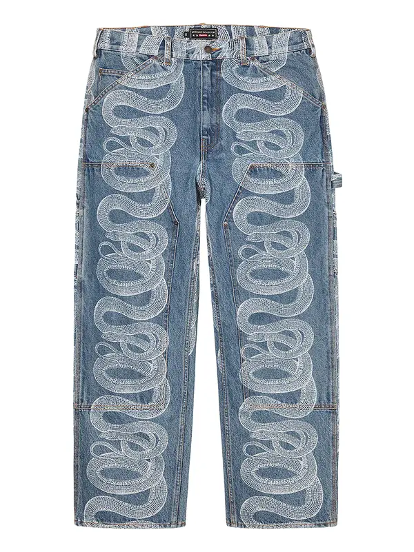 Supreme X Hysteric Glamour Snake Double Knee Painter Pant - Blue