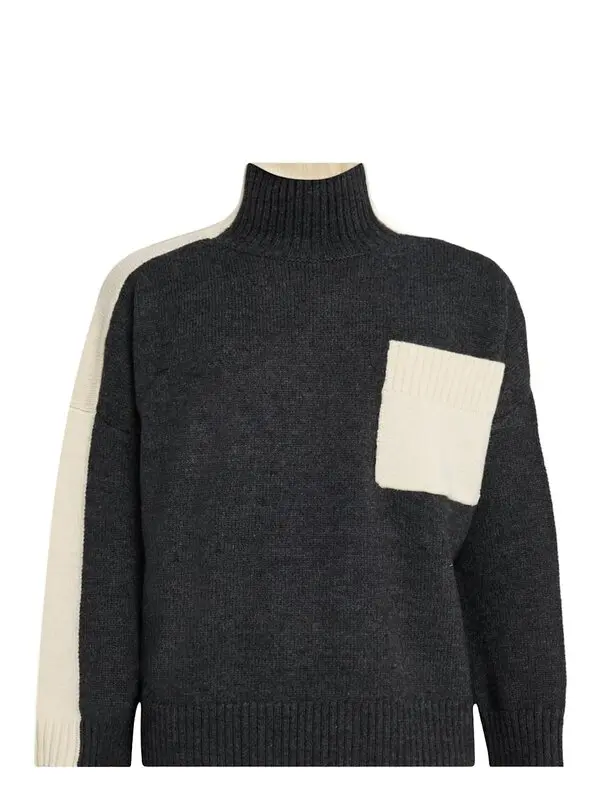 JW Anderson Bicolor Wool-blend Turtleneck - Gray
