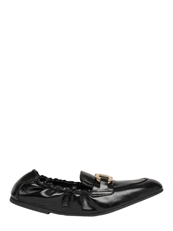 FERRAGAMO Jodie Leather Gancio Loafers - Nero