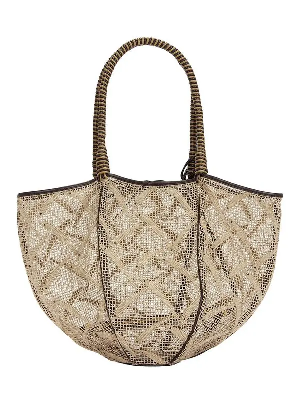 Bottega Veneta Fishnet Bag - Beige  Fondant  Champagne  & Muse Brass