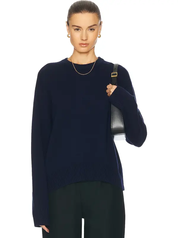 EAVES Lanie Wool Cashmere Sweater - Navy