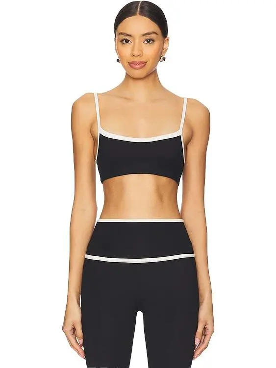 WELLBEING + BEINGWELL Flowwell Taryn Sports Bra In Black - Black & White