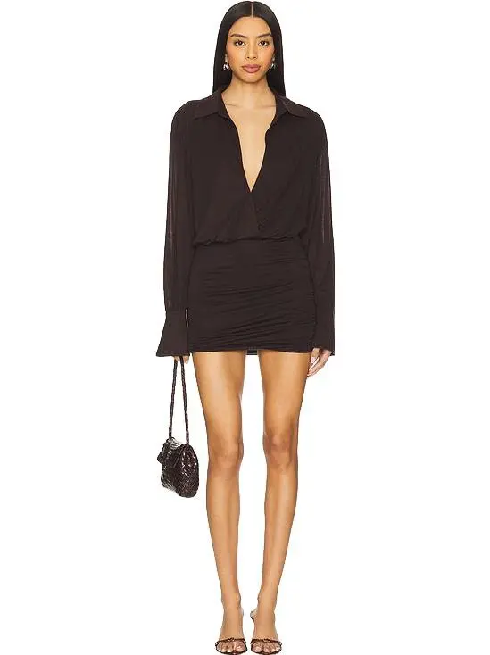 SEROYA Myla Mini Dress - Ash Brown