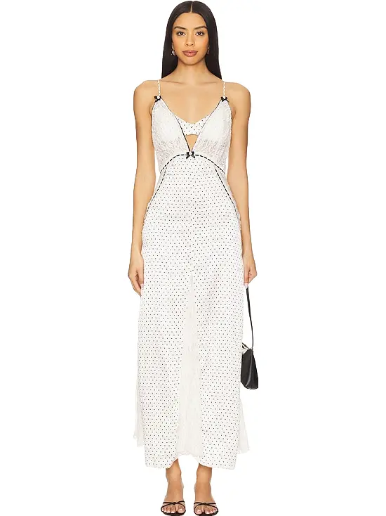 Free People X Intimately Fp Playing Cupid Maxi Dress - Ivory Combo