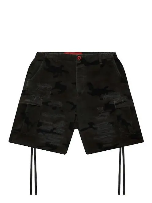 HELLSTAR Distressed Cargo Shorts - Black