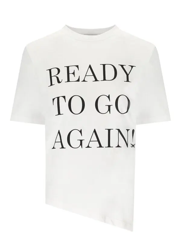 Elisabetta Franchi Gesso Asymmetric T Shirt - White