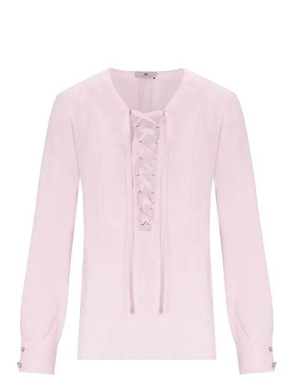 Elisabetta Franchi Quarzo Lace-up Shirt - Pink