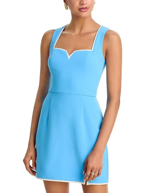 French Connection Azra Twill Mini Dress - Poolside Blue