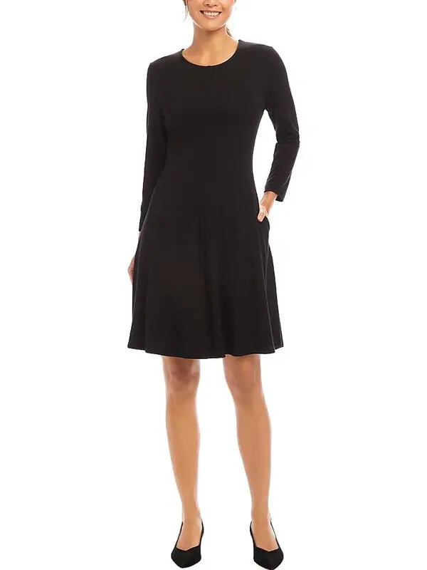 Karen Kane Three Quarter Sleeve Jersey Dress - Black