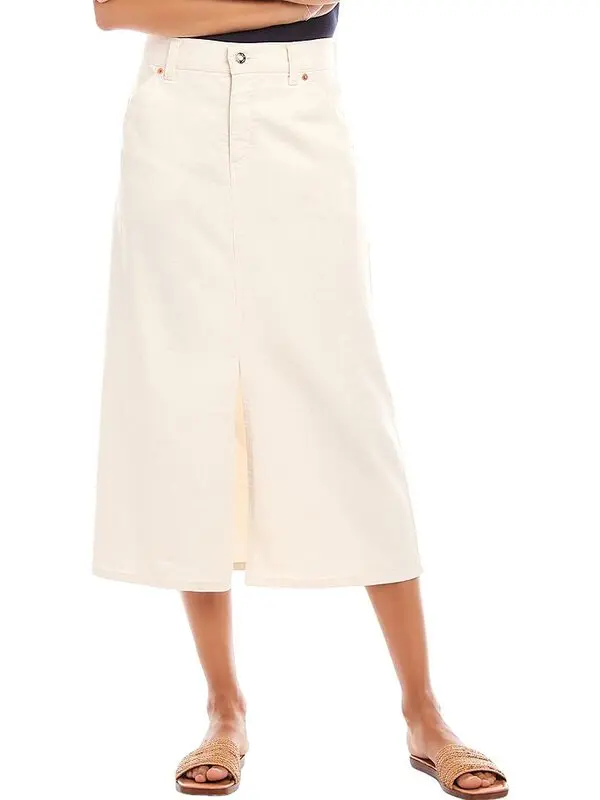 Karen Kane Denim Midi Skirt - Natural