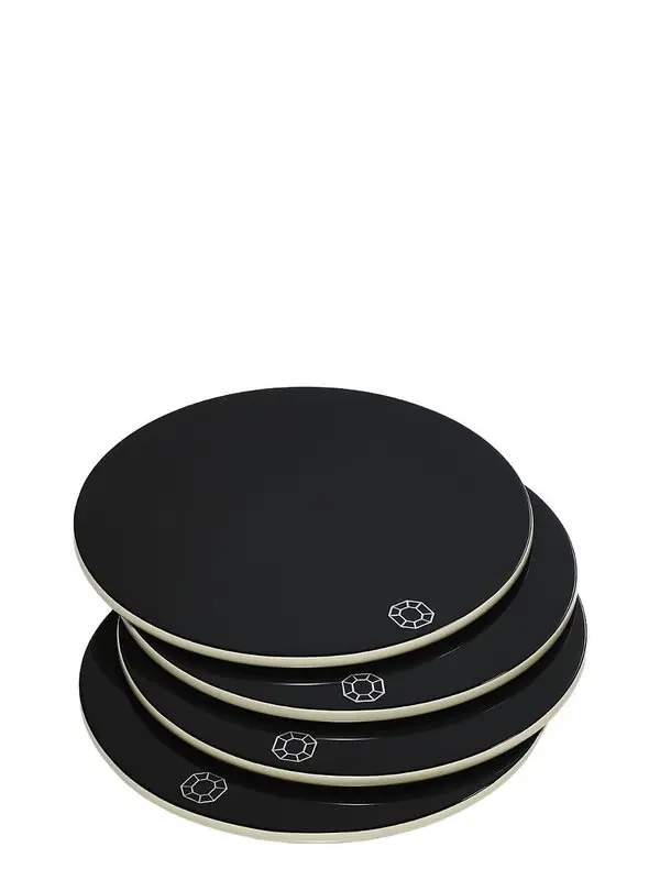 THE MARTHA, BY BACCARAT Octagon Coaster Set - Black