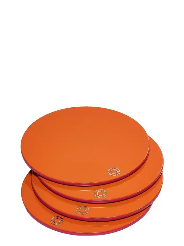 THE MARTHA, BY BACCARAT Octagon Coaster Set - Orange