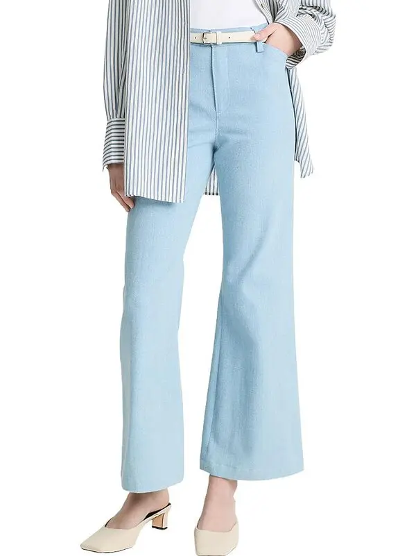 Vince Mid-rise Cropped Flare Twill Pants - Pale Indigo