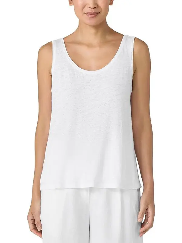 Eileen Fisher Linen Jersey Tank Top - White