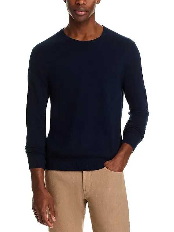 Bloomingdale'S Cotton Cashmere Crewneck Sweater - True Navy