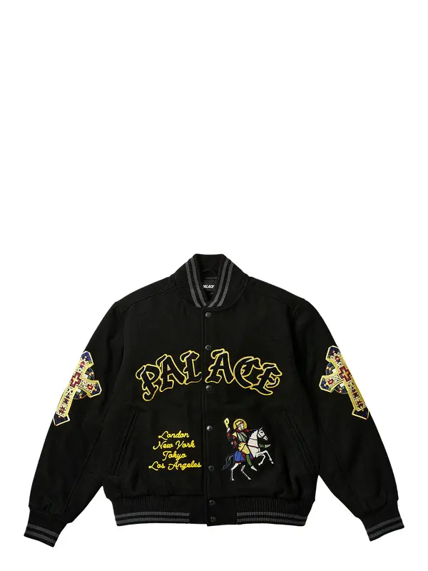 PALACE Saints Varsity Jacket - Black