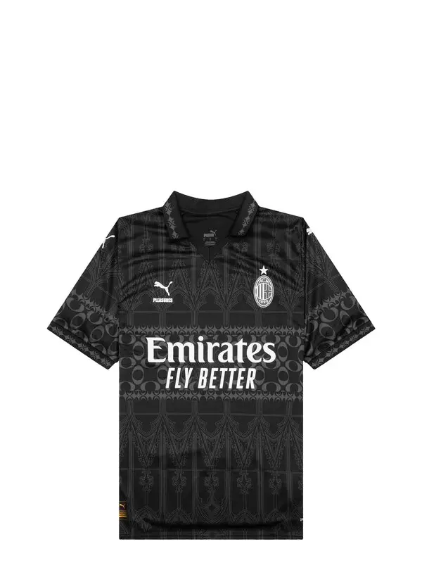 PUMA X Ac Milan X Pleasures 'dark Version' Soccer Jersey - Black