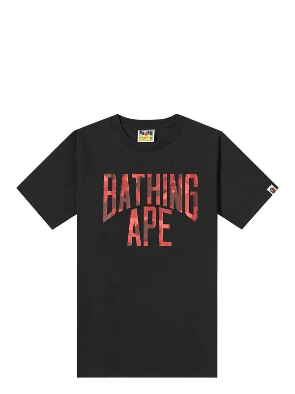 A BATHING APE Color Camo A Nyc Logo Tee /red - Black