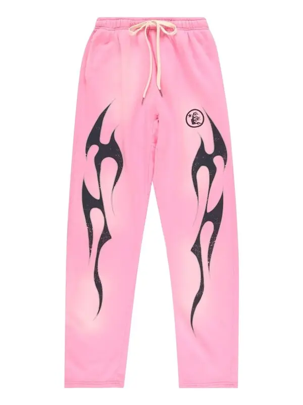 HELLSTAR Flame Sweatpants /black - Pink