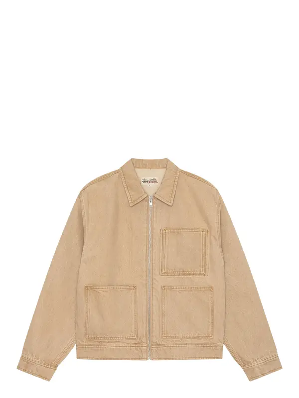 StÜssy Zip Up Work Jacket - Tan