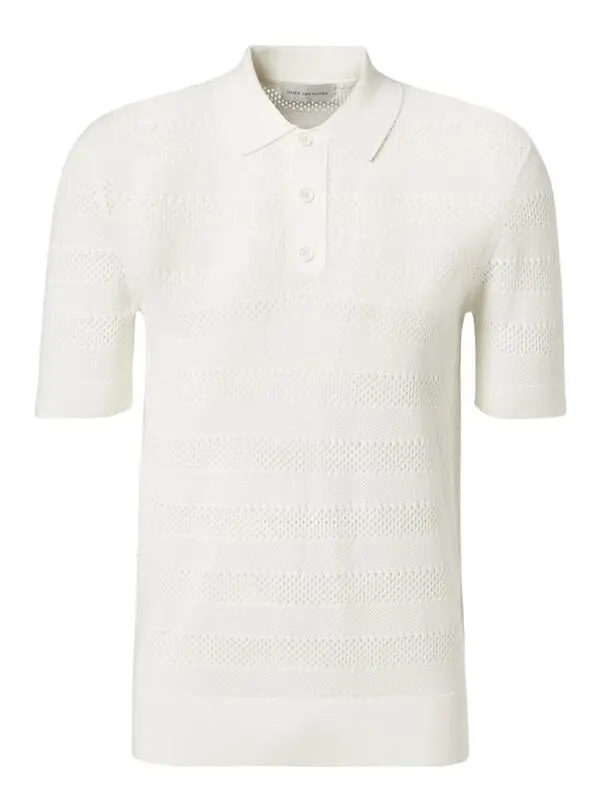 Dries Van Noten Knitted Polo Shirt - White