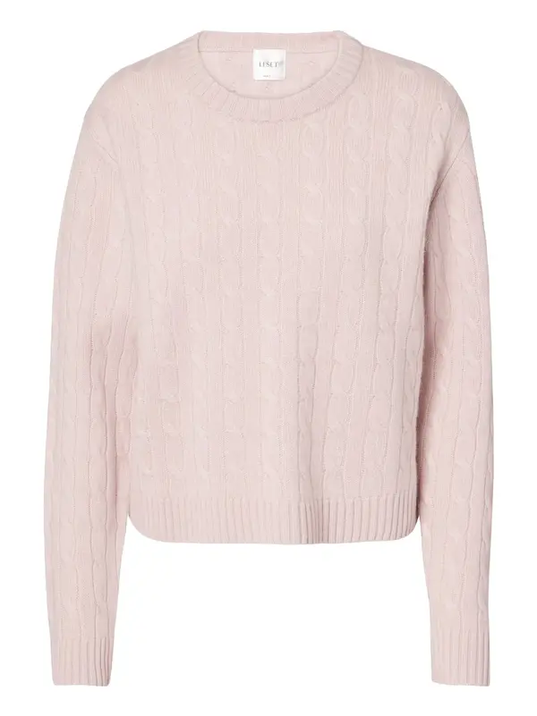 LESET Zoe Cable-knit Sweater - Pink