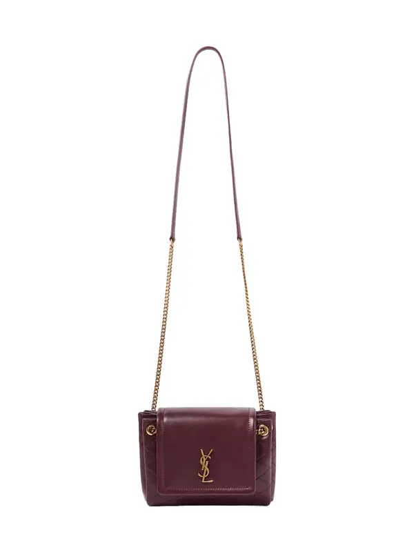 Saint Laurent Nolita Mini Leather Crossbody Bag - Burgundy