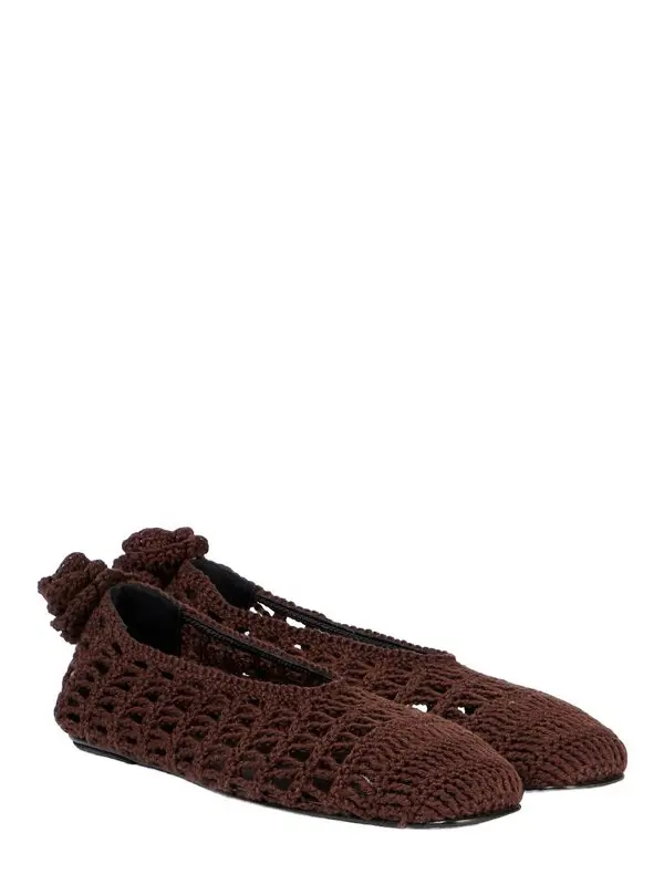 Magda Butrym Crochet Ballet Flats - Brown
