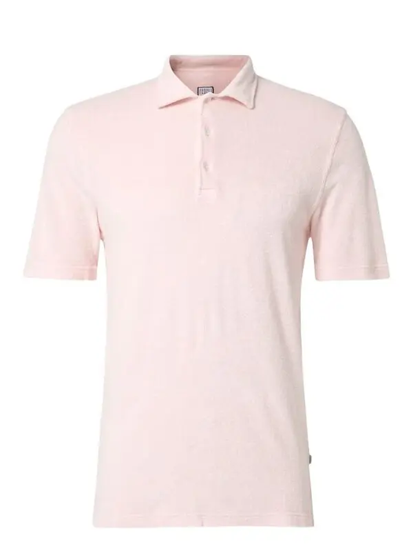 Fedeli Cotton Terry Polo Shirt - Pink