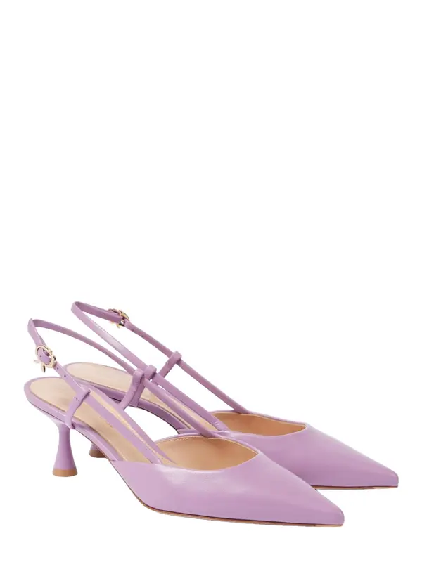 GIANVITO ROSSI Ascent 55 Leather Slingback Pumps - Purple