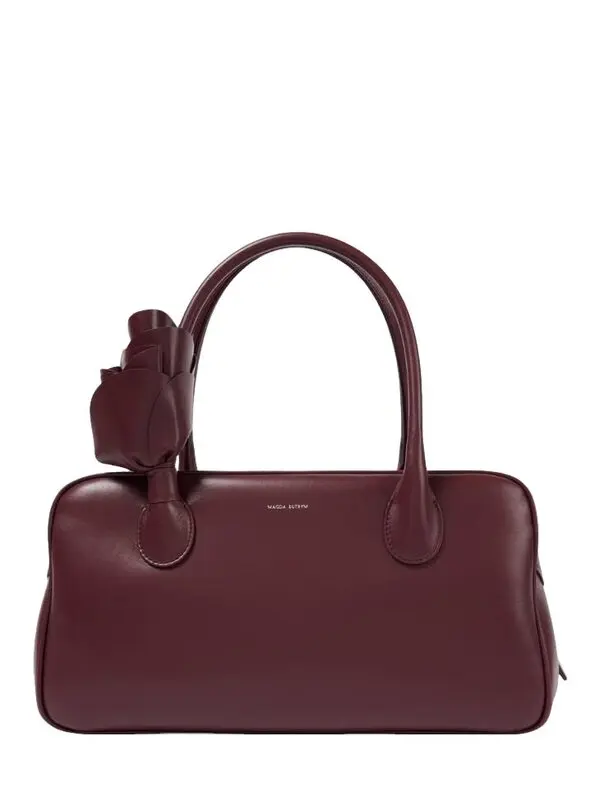 Magda Butrym Brigitte Leather Tote Bag - Burgundy