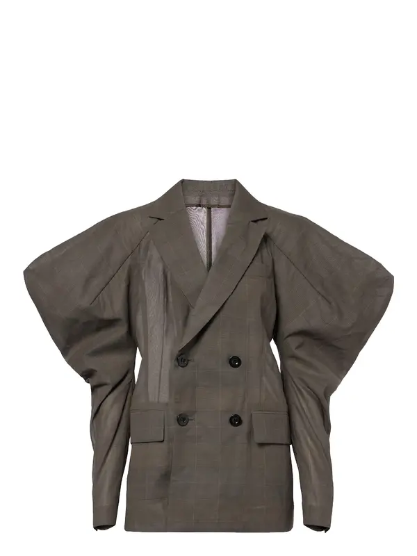 Sacai Cotton Voile Blazer - Brown