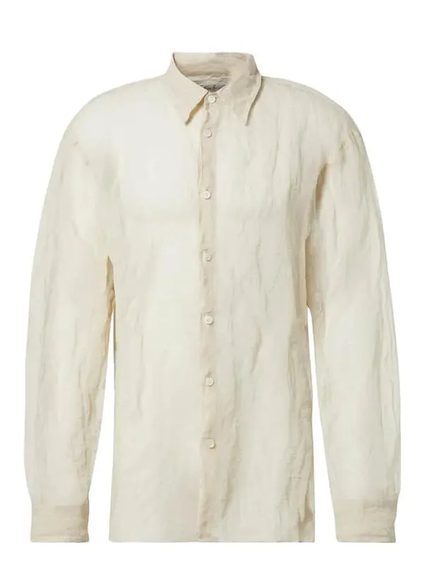 Dries Van Noten Cotton And Silk-blend Lamé Shirt - Neutrals