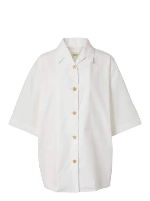 Khaite Owen Cotton Poplin Shirt - White