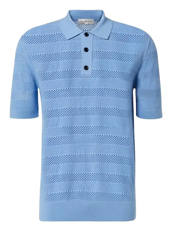 Dries Van Noten Knitted Polo Shirt - Blue