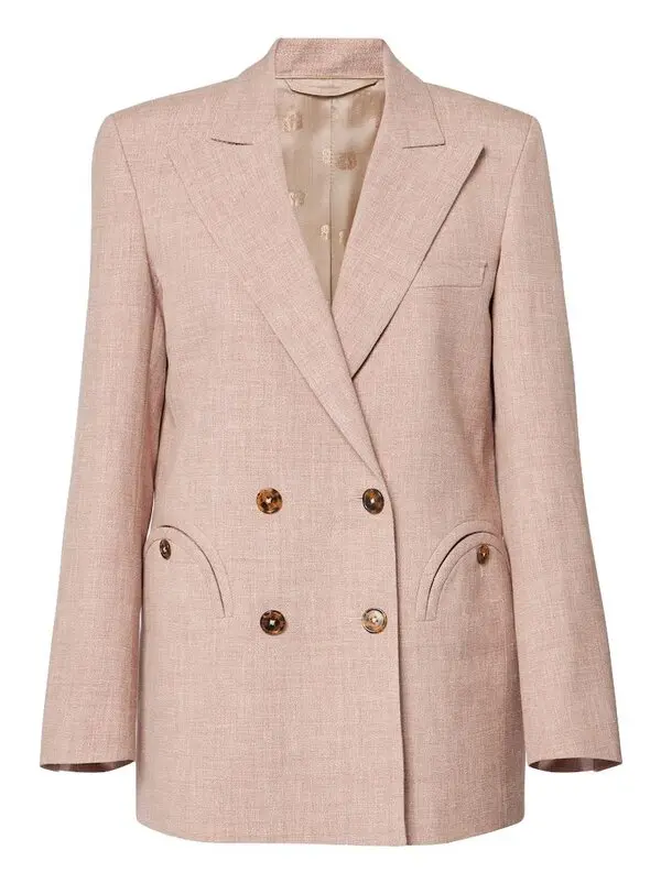 BLAZÉ MILANO Spray Linen And Wool Blazer - Beige