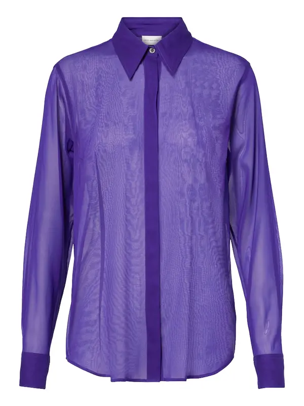 Dries Van Noten Silk-blend Shirt - Purple